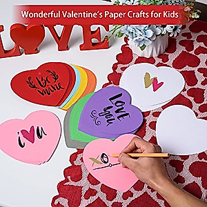 72 Pcs Heart Cutouts Paper Hearts 6 Inches Heart Shaped Cards Large Heart Shapes Paper Heart Shape Die Cuts for Valentine’s Day Craft, Kid's Love and Peace School Craft Projects (Assorted Color)