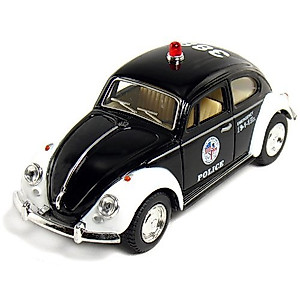 Kinsmart 5" Classic Volkswage 1967 Beetle Police car 1:32 Scale (Black/White)