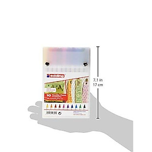 edding 4600 Textile Pen Bullet Tip Pack of 10 - Assorted, black (AMAKIT577-41028ED)