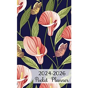 2024-2026 Pocket Planner: Three Years from JANUARY to DECEMBER Small Size Schedule Organizer and Appointment Notebook for Purse With Calla Lilly Flowers Cover