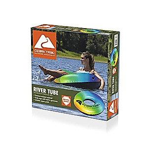 Ozark Trail River Tube , Inflatable Water Float Loungh Device for Pool , Lake , Outdoor Fun Sport and Activities , Rainbow Multi Colors