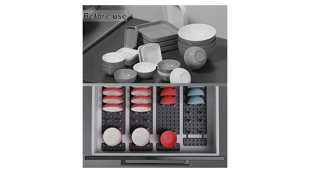 AEARY Pegboard Drawer Organizer for Kitchen Cabinet, Plate Organizers ...