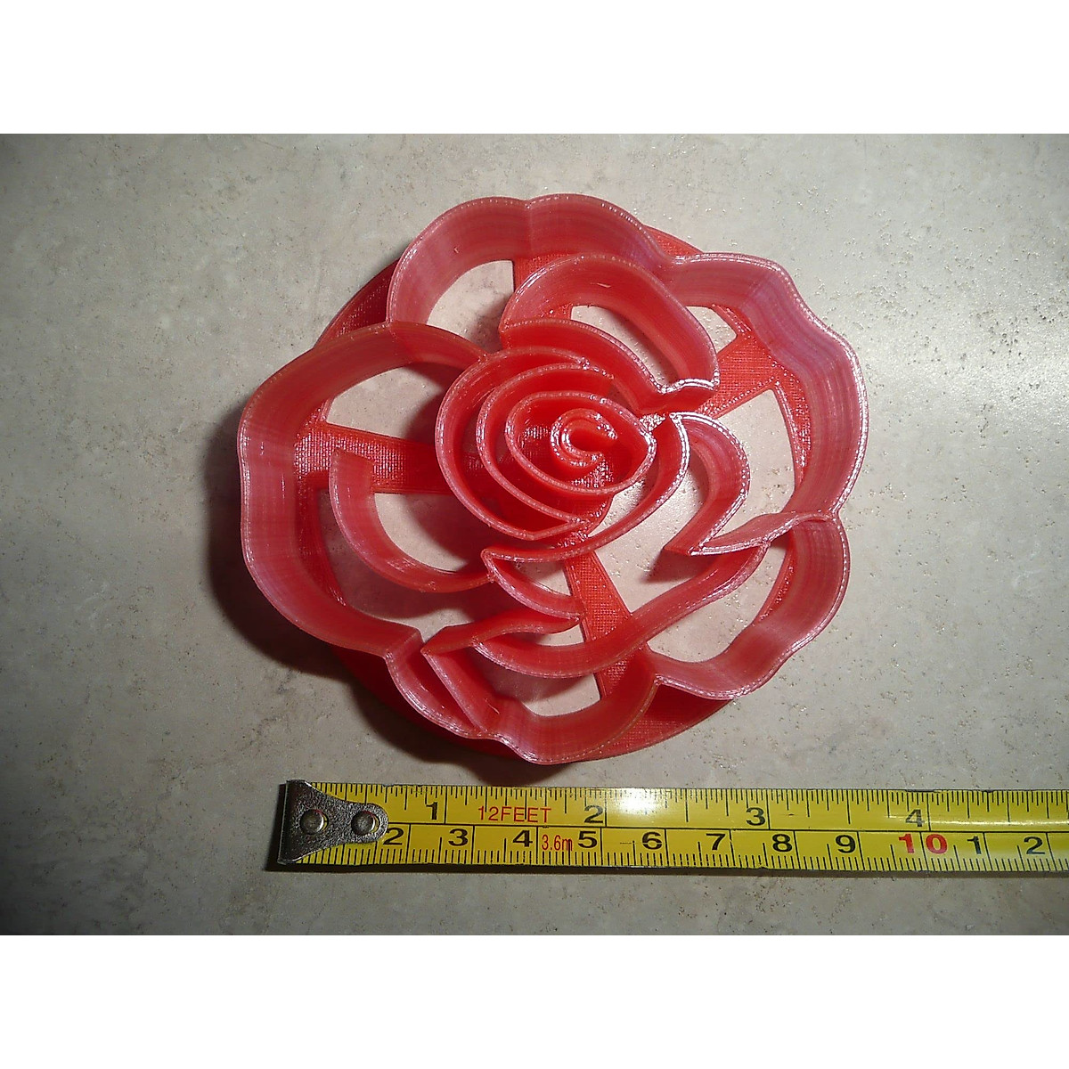 ROSE FLOWER DESIGN PATTERN CONCHA CUTTER MEXICAN SWEET BREAD STAMP MADE IN USA PR4518 Red