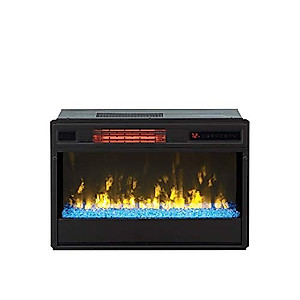ClassicFlame 26" 3D SpectraFire Plus Infrared Fireplace Insert with Glass - Black, 26II342FGT
