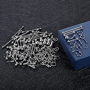 Xpircn 150PCS Mixed Piercing Stainless Steel Nose Horseshoe Lip Tongue Eyebrow Tragus Septum Clicker Body Piercing Navel Belly Ring Nipple Industrial Barbells 14G 16G 20G