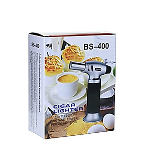 Torch, Refillable Kitchen Torch Lighter, Fit All Butane Tanks Blow Torch with Safety Lock and Adjustable Flame for Desserts, Creme Brulee, BBQ and Baking