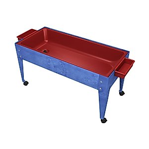 Childbrite 24" Youth Sand and Water Activity Center Full Red Liner with Blue Frame - 4 Casters