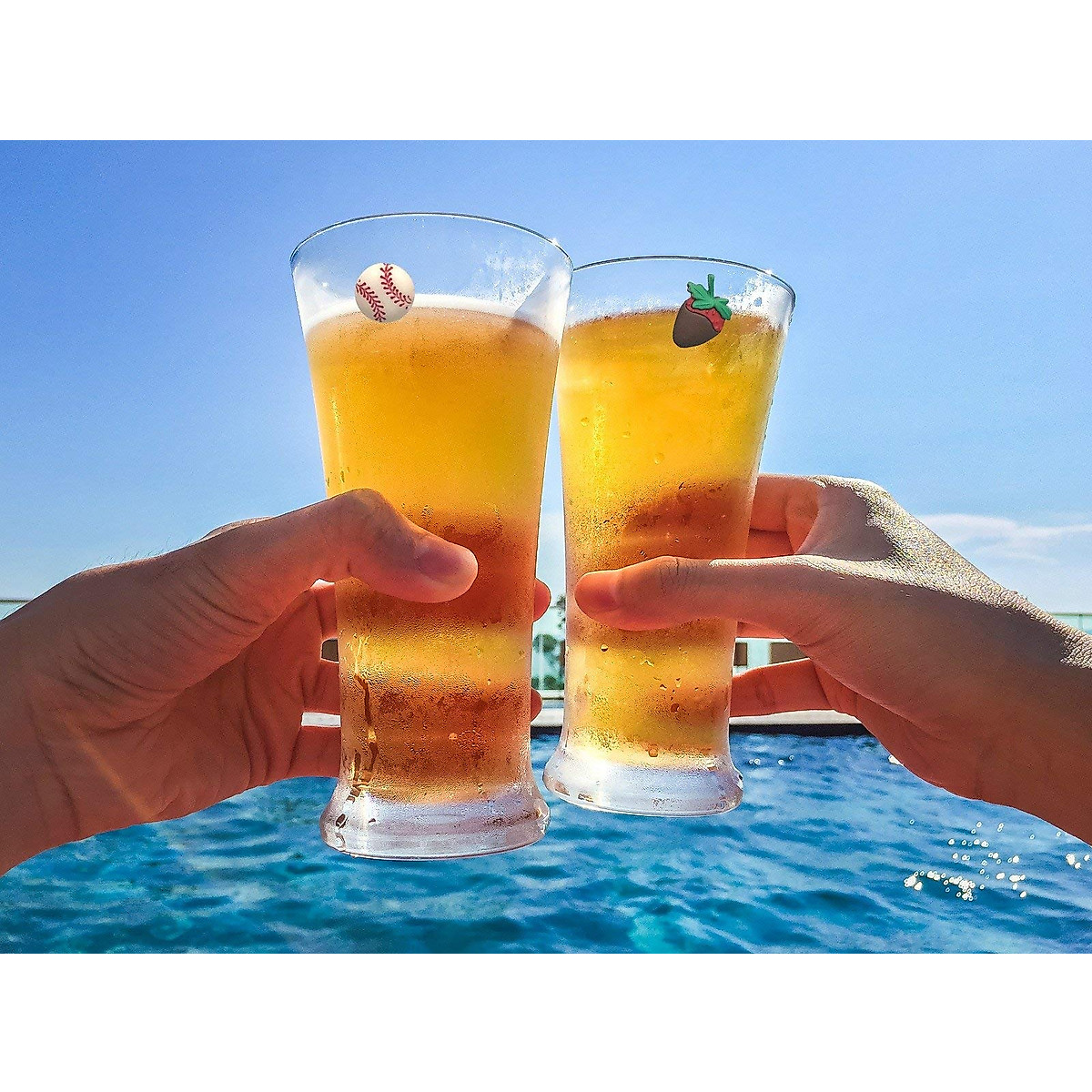 His and Hers Magnetic Wine Charms & Stemless Glass Markers - Set of 12 - Fun Birthday, Hostess or Housewarming Gift by Simply Charmed