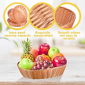 Mumufy 24 Pcs Plastic Oval Baskets Bulk 12.6 Inch Large Food Storage Basket Fruit Vegetables Woven Basket Empty Toy Gift Baskets Bread Basket for DIY Easter Basket Serving Display Home Restaurant