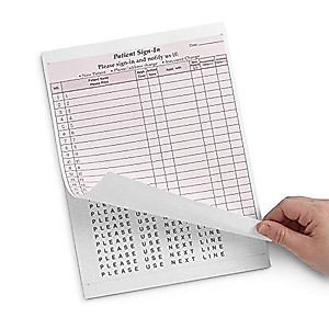 Blue Summit Supplies 125 Patient Sign in Sheets, Carbonless 3 Part Forms with Peel Away Adhesive Labels, HIPAA Compliant for Privacy in Doctor, Medical, Dental Office, Burgundy, 125 Pack
