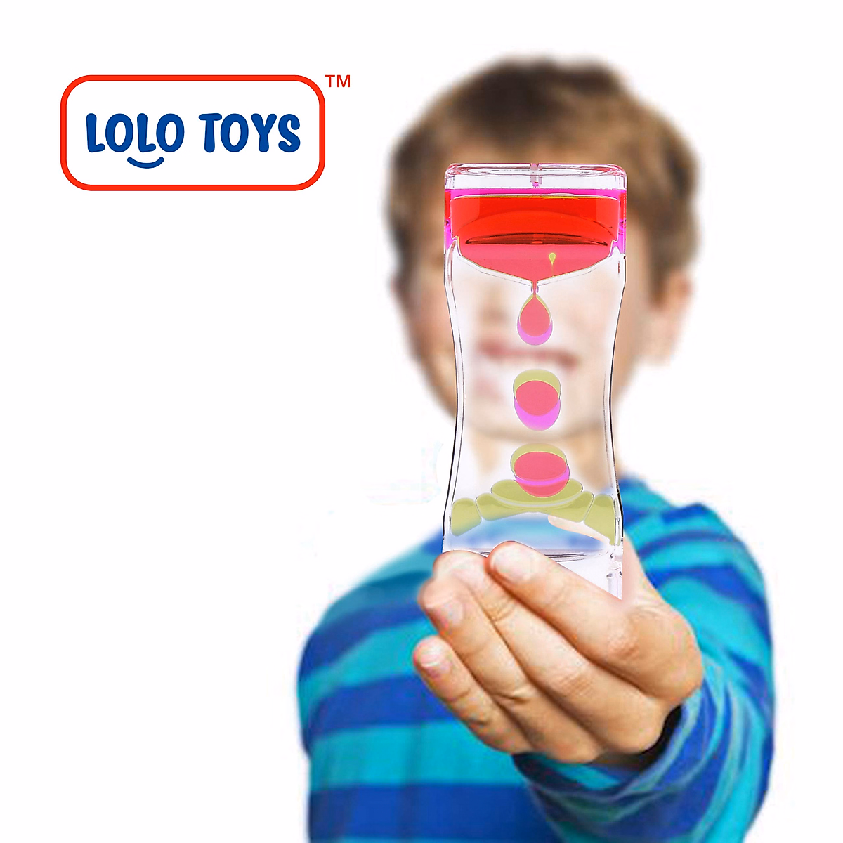 Liquid Motion Bubbler Sensory Toys – 2 Pc Set Bundle Stretchy String Fidget Toys Timer for Stress Relief and Anxiety Relief Great for Toddler, Children, Kids, Adults, Seniors, ADHD Autism ADD Orange