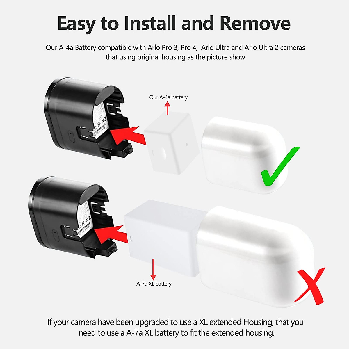 Batteries (2-Pack) Compatible with Arlo Ultra, Arlo Ultra 2, Arlo Pro 3, Arlo Pro 4, Arlo Pro 5S 2K Camera, VMA5400 A-4a, Battery for VMC4040P VMS5240 VMC5040 VMC4350P VMS4240P VMS4340P VMS5240B
