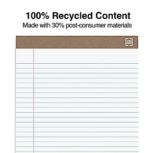 Tru Red Notepads 8.5" X 11.75" Wide Ruled White 50 Sheets/Pad, 12 Pads/Pk (Tr58185)