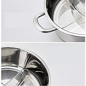 Laotesi 30cm Hot Pot with Divider, Shabu Shabu Hot Pots, LTS-12516, Food Grade Stainless Steel, Chinese Dual Sided Pot Set for Induction Cooktop, Gas Stove & Electric Stove