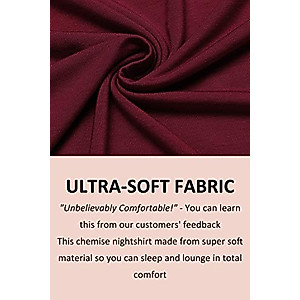 Ekouaer Nightgowns for Women Night Shirt Sleeveless Sleepwear Sleep Dress Cotton Sleepshirt (Wine Red XL)