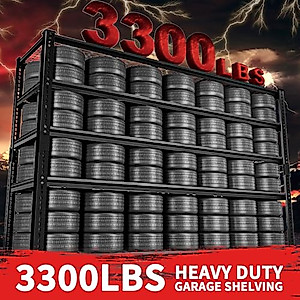 Storage Shelves, Garage Shelving Heavy Duty 3300 LBS Capacity, 60"L x 24"W x 78"H Adjustable Metal Shelving Organizer Wire Rack, 5 Tier Utility Shelf Unit for Pantry Closet Warehouse Organization