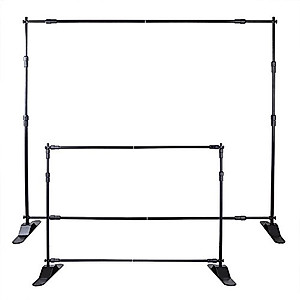 VEVOR Backdrop Banner Stand 8 x 8 Ft, Adjustable Heavy Duty Backdrop Stand Kit for Photography Studio, Trade Show Wall Exhibitor Photo Booth Background