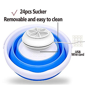 Portable Mini Foldable Washing Machine with Turbo Compact Ultrasonic Washer, Folding laundry Lazy Magic Tub USB Powered Lightweight Washer for Home Travel Dormitory Apartment