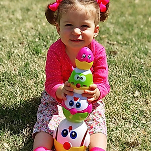 Easter Egg Toys for Toddler, 8 Pcs Nesting & Stacking Chicks Matching Toys for 18 months, 2, 3+ Yr Old, Plastic Eggs Fillable, Easter Basket Stuffers, Gift for Girl Boy Easter Party Favor, Easter Hunt