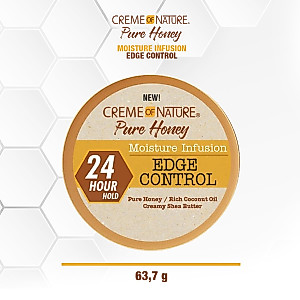 Moisture Infusiuon Edge Control by Creme of Nature, Pure Honey, Coconut Oil and Shea Butter Formula, 2.25 Oz