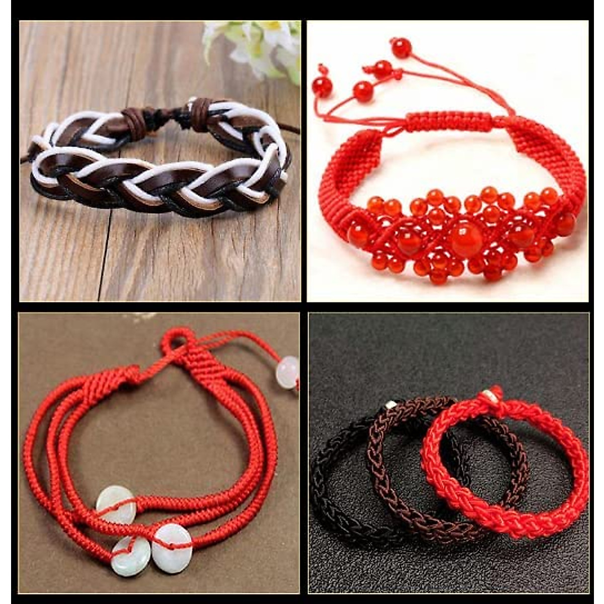 kekafu Wooden Jig Bracelet Maker Wristband Maker Kit, Adjustable Length Paracord Bracelet Maker, Safety Lanyards Weaver DIY Cord Knitting Braiding Tool for Wristband