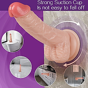 Yivans 7 inch Realistic Dildo for Beginners Adult Anal Dildo with Strong Suction Cup for Hands-Free Play Body-Safe Material Dildo Sex Toy for Women Men Couple