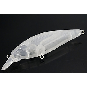 10PCS Unpainted Lure Blanks 8.81g 9.1cm with 5mm Free Fishing Eye Crankbait Baits Simulation Blank Body Clear Hard Baits Trout Salmon Minnow Lure Popper Lures Topwater Freshwater 5mm 8002