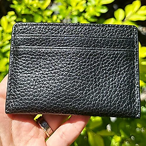 Michael Kors Reed Large Card Holder Wallet MK Signature Logo Leather (Black)