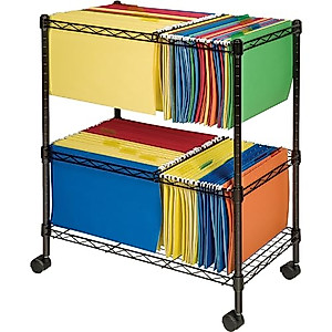 Lorell® Mobile Wire File Cart, 2-Tier, Black