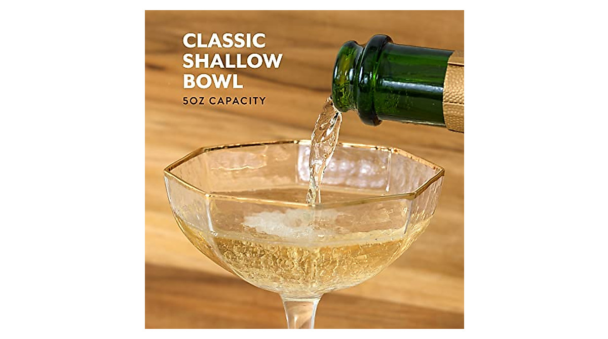 Viper Kitchen Champagne Coupe Glasses Set of 4 - Elegant Design