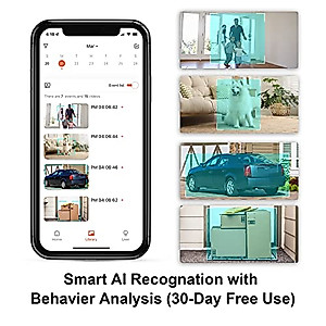 NGTeco Security Cameras Wireless Outdoor with Motion Detection,Spotlight,4MP Battery Powered Security Camera,2-Way Talk,Cloud/SD Storage,Color Night Vision,Waterproof,Compatible with Alexa C5300