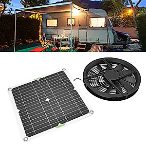 Solar Panel Fan Kit, 100W 12V Waterproof Solar Exhaust Fan Portable Ventilator with Metal Protection Mesh Solar Powered Exhaust Fan for Chicken Coops, Greenhouses, Sheds, Pet Houses, Window Exhaust
