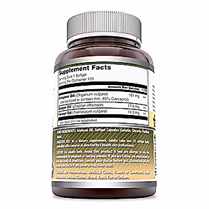 Amazing Formulas Oregano (Origanum) Oil Ginger Fennel - 120 Softgels (Non-GMO,Gluten Free) - Standardized to Contain Minimum 85% Carvacrol - Supports Digestive Function.