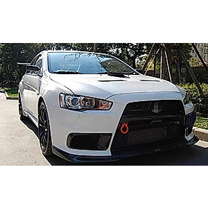 iJDMTOY Red Track Racing Style Tow Hook Ring Compatible With 2008-2016 Mitsubishi Lancer Evolution Evo X 10 (CZ4A), Made of Lightweight Aluminum