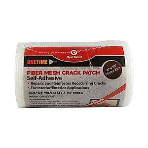 Red Devil 1226 Onetime Fiber Mesh Crack Patch 6" x 75' Wall Repair Fabric, 1-Pack, White