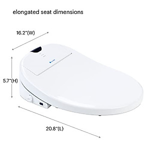 Brondell S1000-EW Swash 1000 Advanced Bidet Elongated Toilet Seat, White