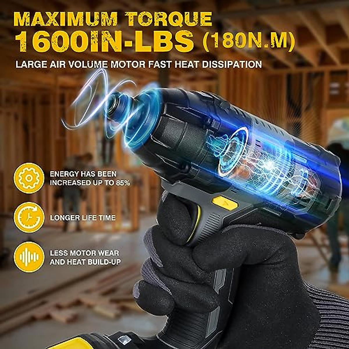 RIDA Cordless Impact Driver Kit,180N.m. 20V Impact Drill Driver Set 1/4" All-Metal Hex Chuck, 0-2800RPM Variable Speed, 2.0Ah Battery & Fast Charger, 25 Pcs S2 Bits &Tool Bag New Year Gift