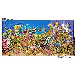Instarry 5D DIY Diamond Painting Kits Full Drill Underwater World Coral Reef Crystal Cross Stitch Home Wall Decor 39.4x15.7 inch