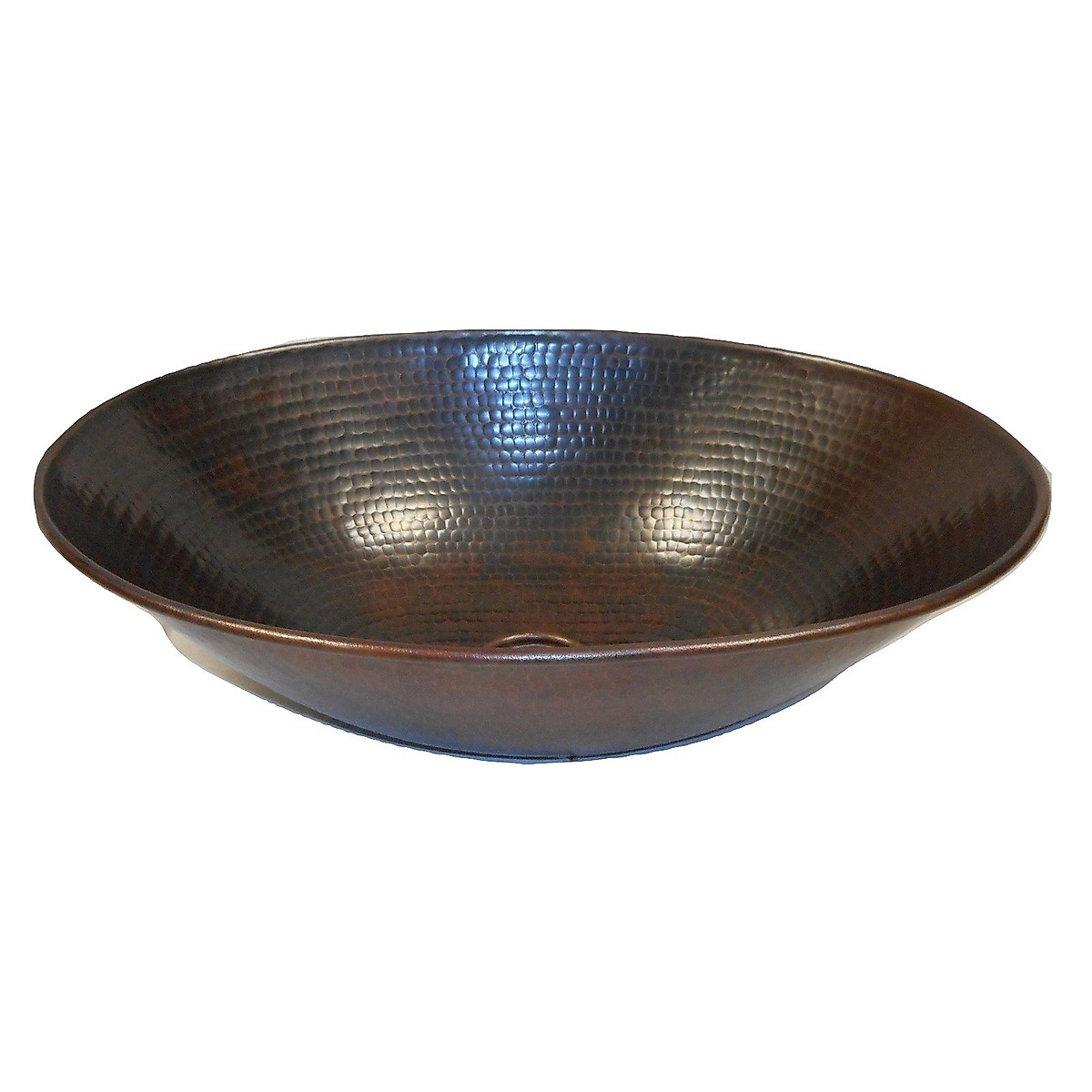 SimplyCopper 17" Oval Copper Vessel Bath Sink Hand Hammered