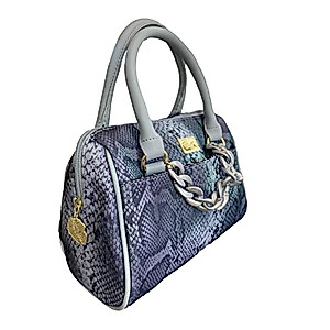 Luv Betsey By Betsey Johnson Faux Leather Iridescent Snake Print Small Satchel Crossbody With Chain Fashion Detail