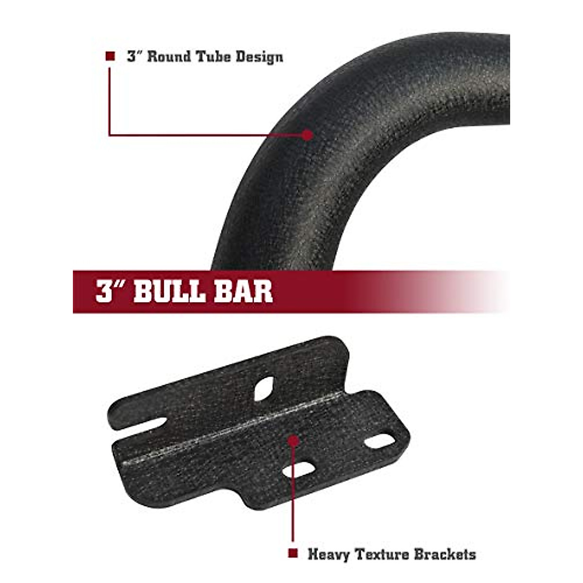 TAC Bull Bar Fits 2019-2023 Ford Ranger Truck Pickup 3” Texture Black Front Bumper Grille Guard Brush Guard Off Road Accessories