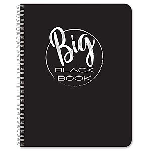 BookFactory Big Black Book/Address Book - 100 Pages, 8.5" x 11", Wire-O (LOG-100-7CW-PP-(AddressBB))