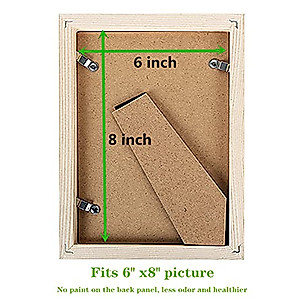 ZYUE 6x8 inch Picture Frame Made of Wood and High Definition Plexi Glass for Wall Mounting and Table Top Display Photo Frame Black