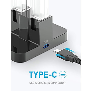 Switch Controller Charger, KINGTOP Switch Joycon Charger Compatible with Nintendo Switch Joy-con, Switch Charger with Individual LED Indicator and USB C Charging Cable