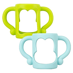 Smarbore Bottle Handles for Dr Brown Narrow Baby Bottles, 100% Silicone Baby Bottle Holder for Easy Grip, Sippy Cup Handle for Dr Brown Narrow Sippy Bottle, Teach Babies to Drink Independently, 2 Pack
