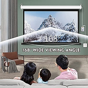 Home Theater 60 Inch Electric Projector Screen, 168° Portable Motorized Projection Screen, 4:3 16:9 3D 4K HD Movie Screens with Remote Control, Wall/Ceiling Mount (Size : Aspect Ratio 16:9)