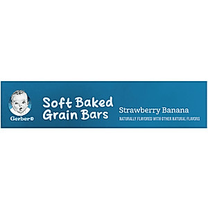 Gerber Snacks for Toddler Soft Baked Grain Bars Strawberry Banana, 5.5 Ounce (Pack of 6)