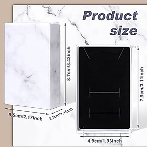 Fumete 150 Pieces Cardboard Jewelry Boxes Marble White Gift Case Paper Gift Boxes for Bracelets Small Gift Wrap Boxes for Necklace Earring Ring Anniversaries Wedding, 2.17 x 3.43 x 1.1 Inch