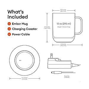 Ember Temperature Control Smart Mug 2, 10 Oz, App-Controlled Heated Coffee Mug with 80 Min Battery Life and Improved Design, Stainless Steel