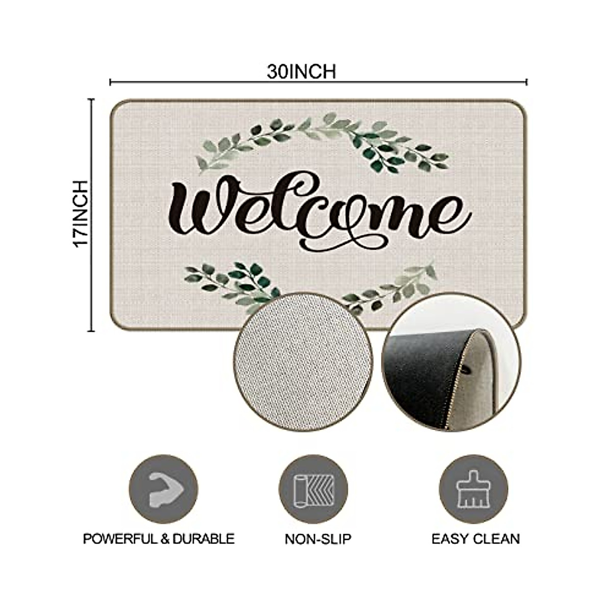 Patio Rules Decorative Doormat 17”X30”,Patio Rules Deck Rules Reversible Throw Pillowcase 18”X18”,Set of 1 Pillow Cover 1 Doormat,Farmhouse Home Porch Patio Garden Door Decor,Housewarming Gifts